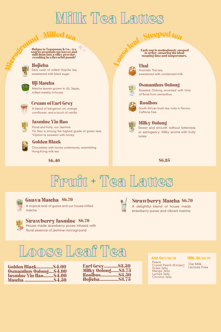 MENU – Teaspoons & Co